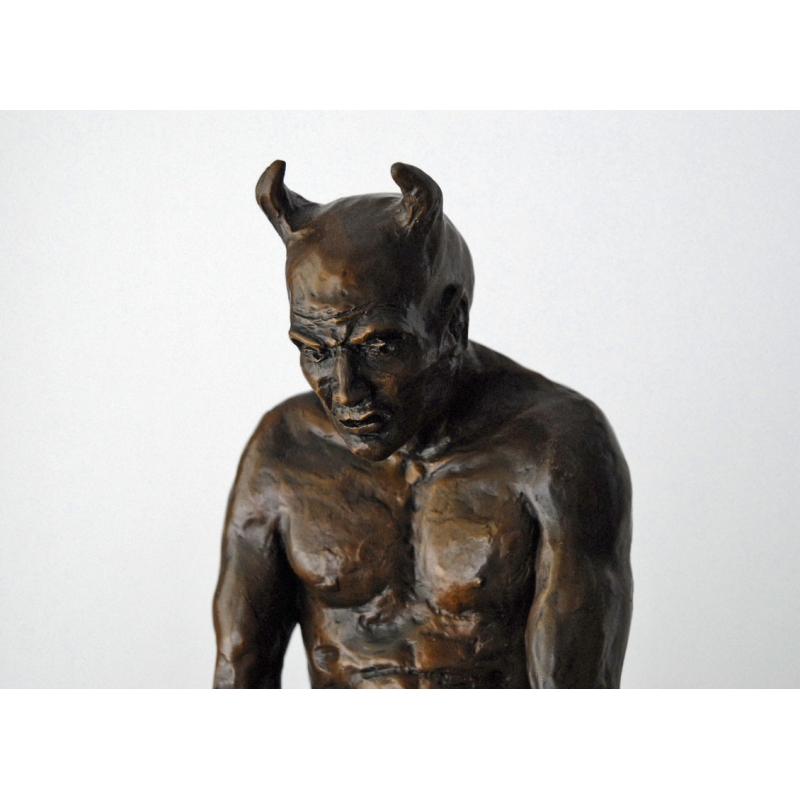 Cast bronze sculpture of satan, lucifer "Hellion" by Elizabeth DeCicco